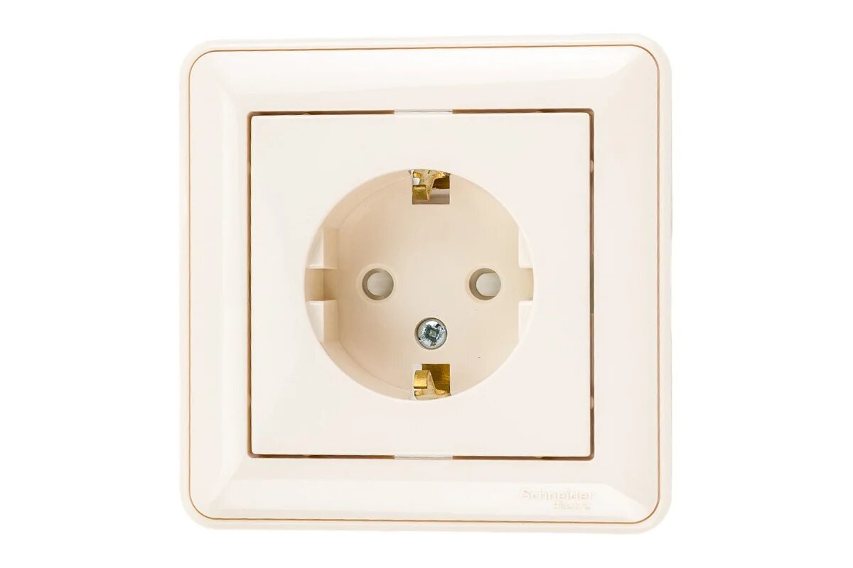 Systeme Electric ( Schneider Electric) Розетка 1-м СП W59 16А с заземл. защ. шторки сл. кость SchE RS16-152-28