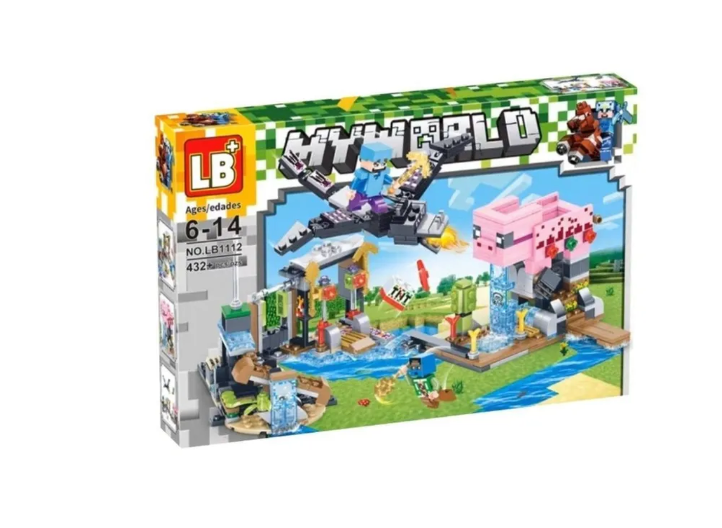 Конструктор LB My World "Нападение Дракона Эндера на свиноферму" LB1112, 432 детали