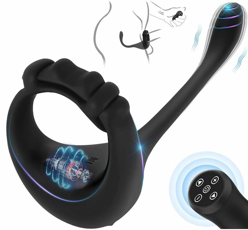 Массажер простаты для мужчин с пультом управления 3 в 1, стимулятор простаты, вибратор, эрекционное кольцо