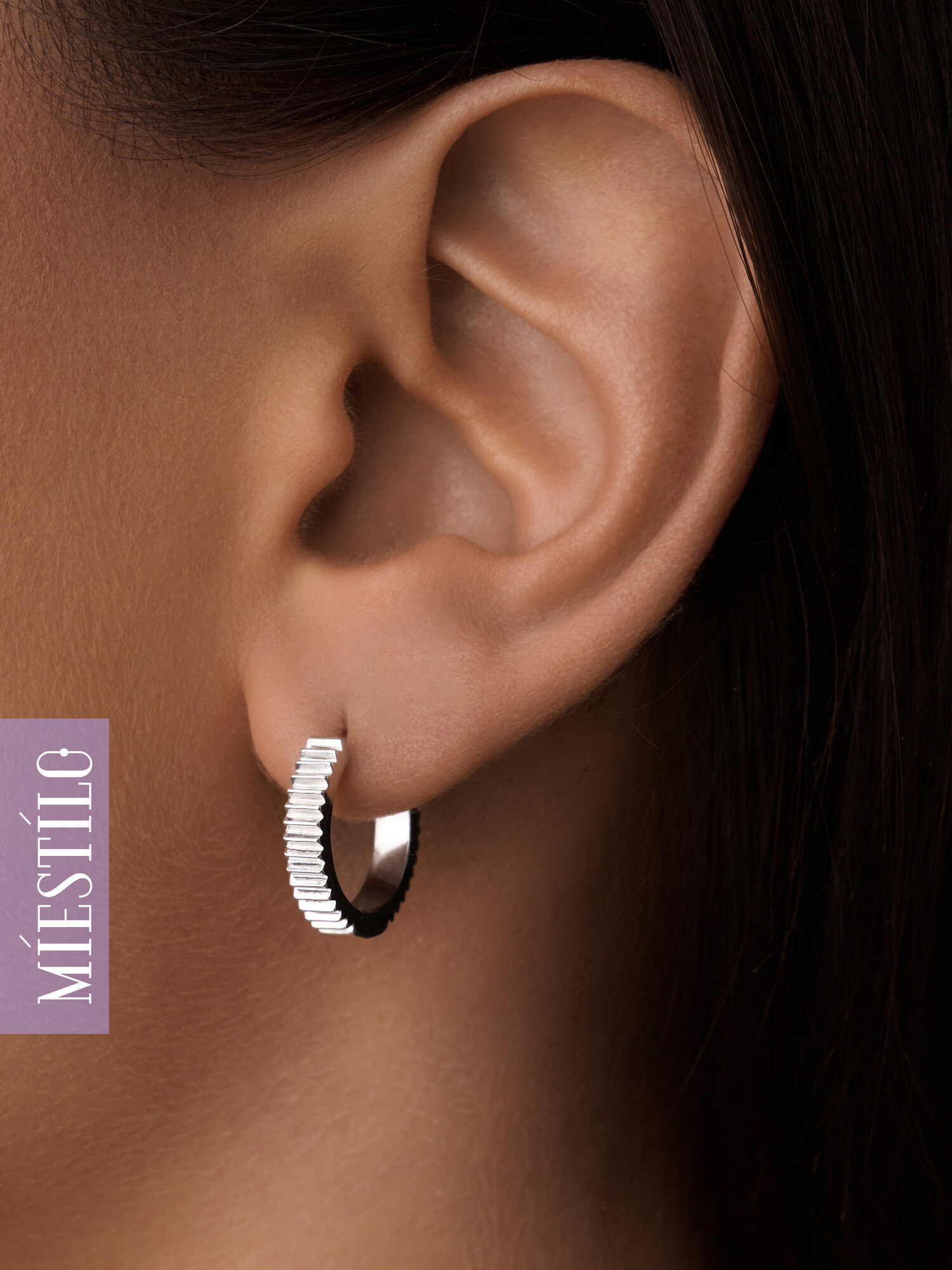 Серьги конго, серебро, 925 проба, родирование