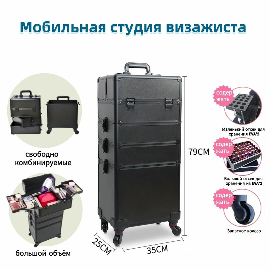 Мобильная студия визажиста / чемодан визажиста бьюти бар гримерный стол аквагрим студия/свободная комбинация