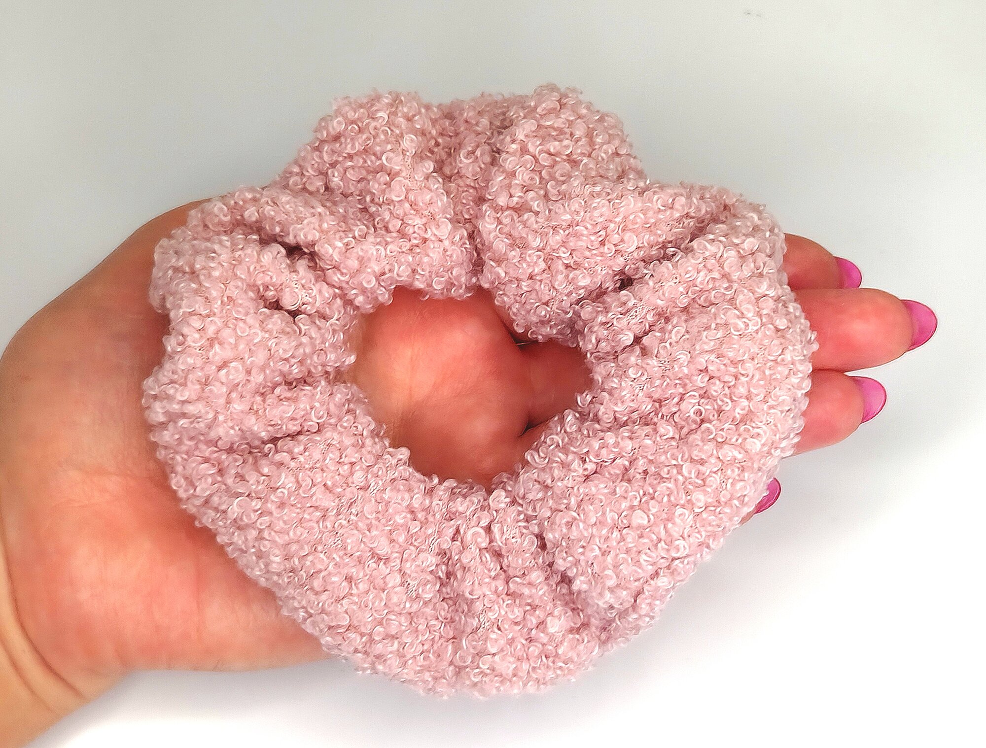 Резинка для волос, большая сиреневая, 11см