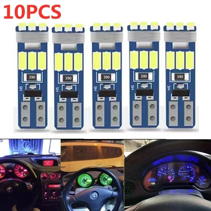 Светодиодные лампы T5 W3W W1.2W, зеленые, 6 шт.