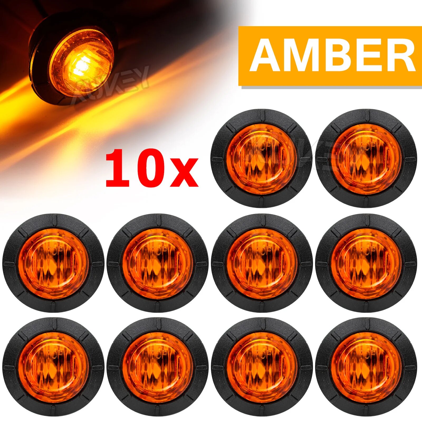 6/10x 12V 24V RED Боковой мини-круглый светодиодный габаритный фонарь 3/4 дюйма Грузовик Прицеп Лодка Трактор Караван ATV UTV RV Шасси Решетка Сигнальная лампа