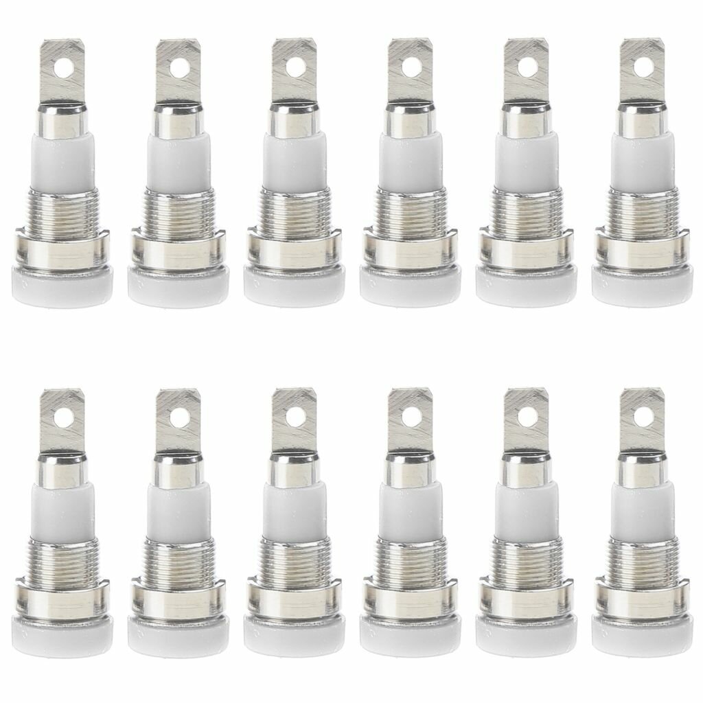 Коннектор,12 шт, клемма для разъема типа "банан" из чистой меди диаметром 4 мм-белый