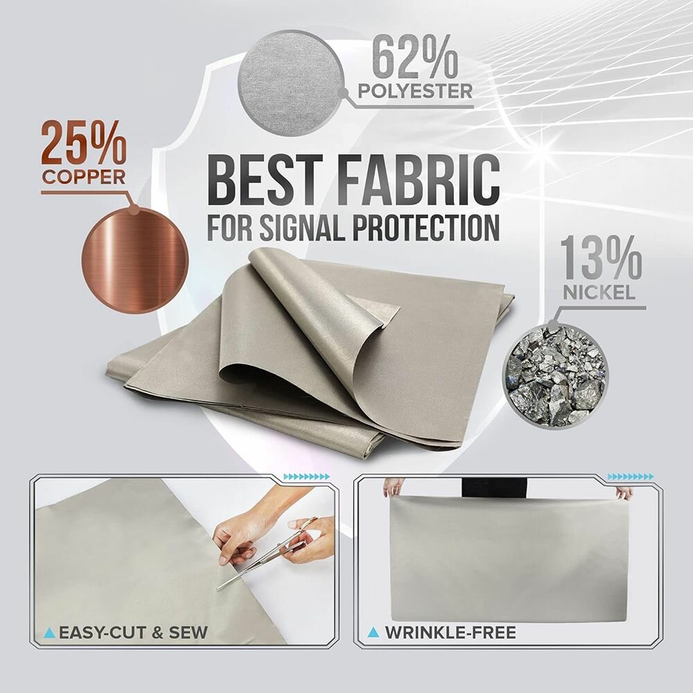 Новая RFID защищающая ткань 4G 5G WIFI EMF EMI Фарадея высокочастотная электромагнитная 5 метров