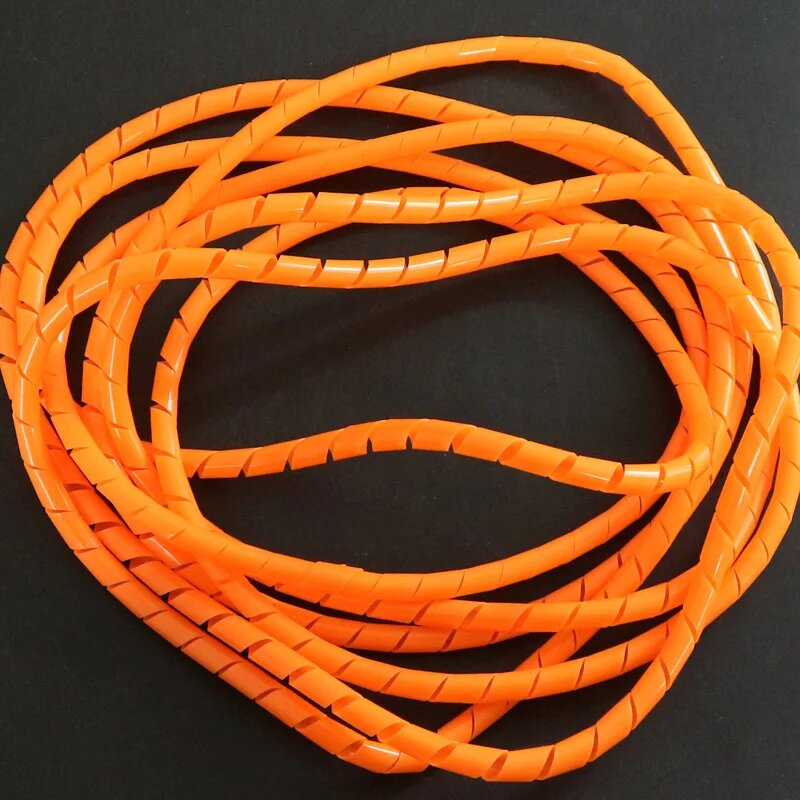 Спиральные ленты для обмотки проводов PE 6/8/10 мм Orange Color, 5Meter, 6mm