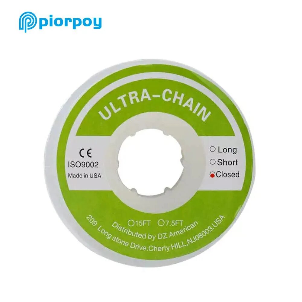 Ортодонтическая эластичная цепочка PAQIN прозрачная 2,28 м Closed