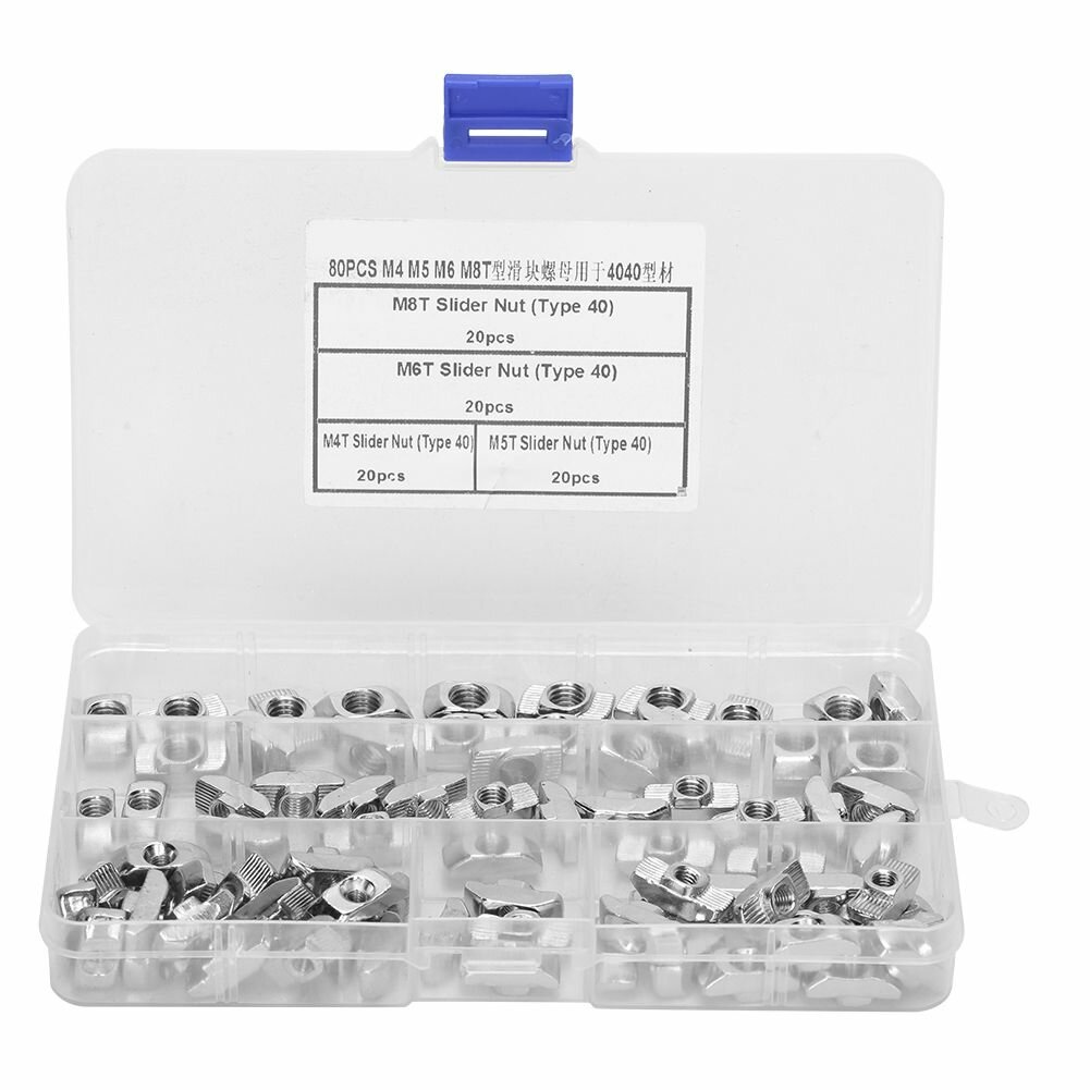 80 шт. гайки-слайдеры M4-M8 для алюминиевых профилей 4040