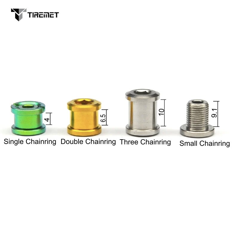 Титановые болты для звездочки M8 SRAM Shimano Brompton Blue Purple, Double 4Pcs