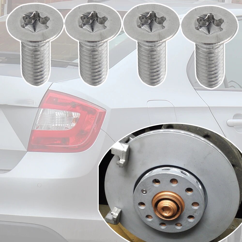 4 шт, упорный винт для переднего и заднего тормозного диска, потайной болт для Skoda Rapid NH1/2/3/2020/2019/2018/2017/2016/2014/2013/2012