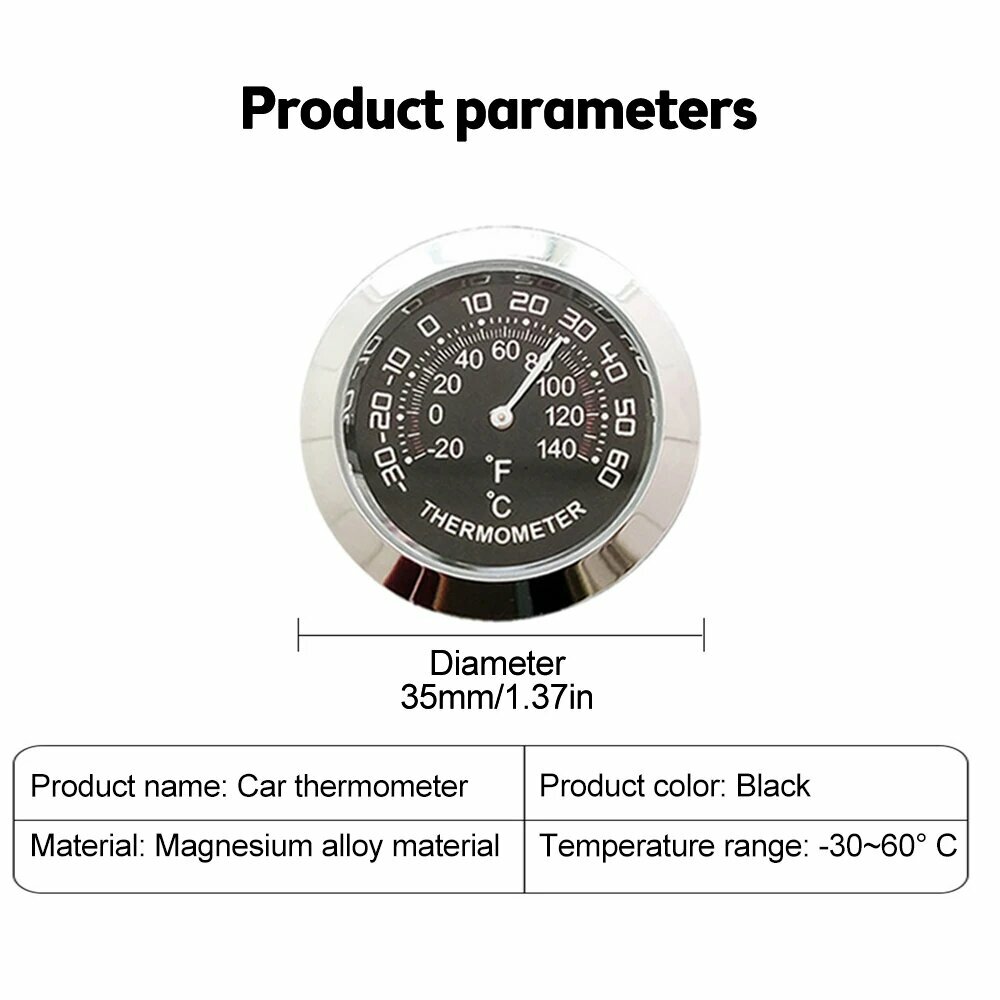 Аналоговый гигрометр-термометр Aideepen Thermometer black