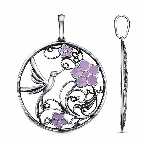 Подвеска BoykoJewellery, серебро, 925 проба, чернение, эмаль