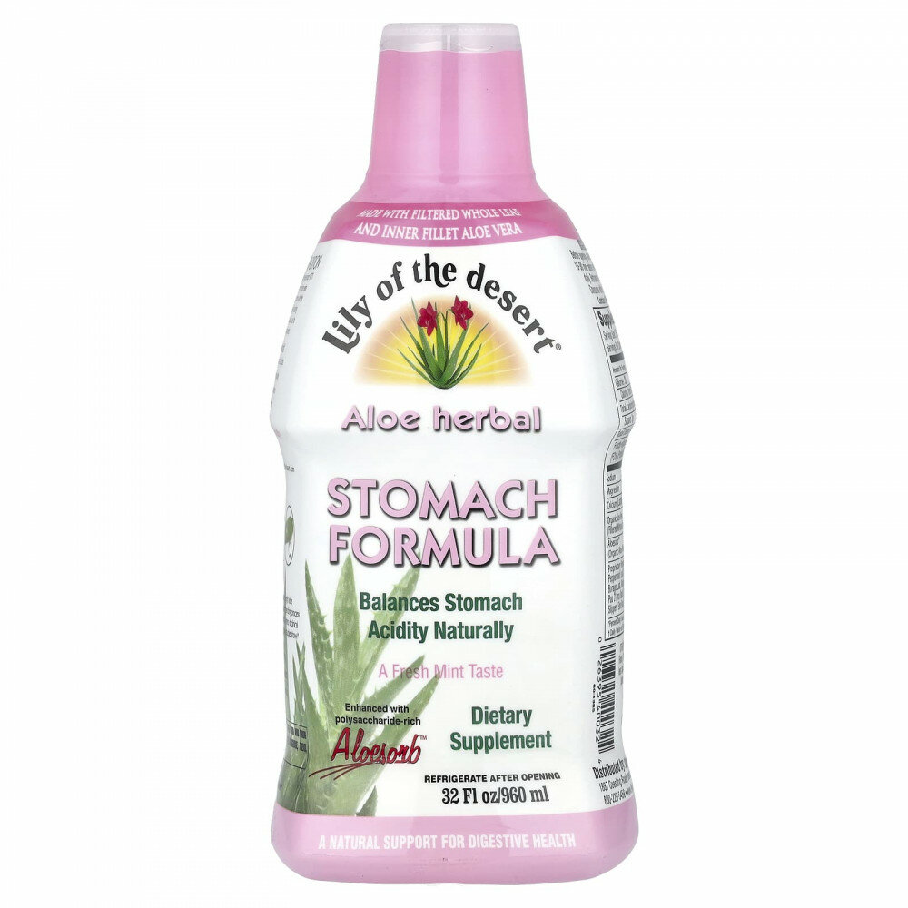 Lily of the Desert, Aloe Herbal, средство для желудка, свежая мята, 960 мл (32 жидк. унц.)