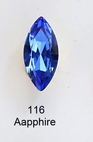 Синий страз "Конский глаз" Sapphire 116, 5x10mm