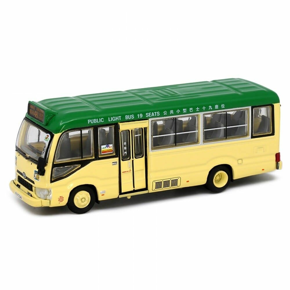 Машинка Tiny 1/76 Toyota Coaster B70 Green Mini Bus 19-seats KV524 City 180 Diecast Scale Model Car