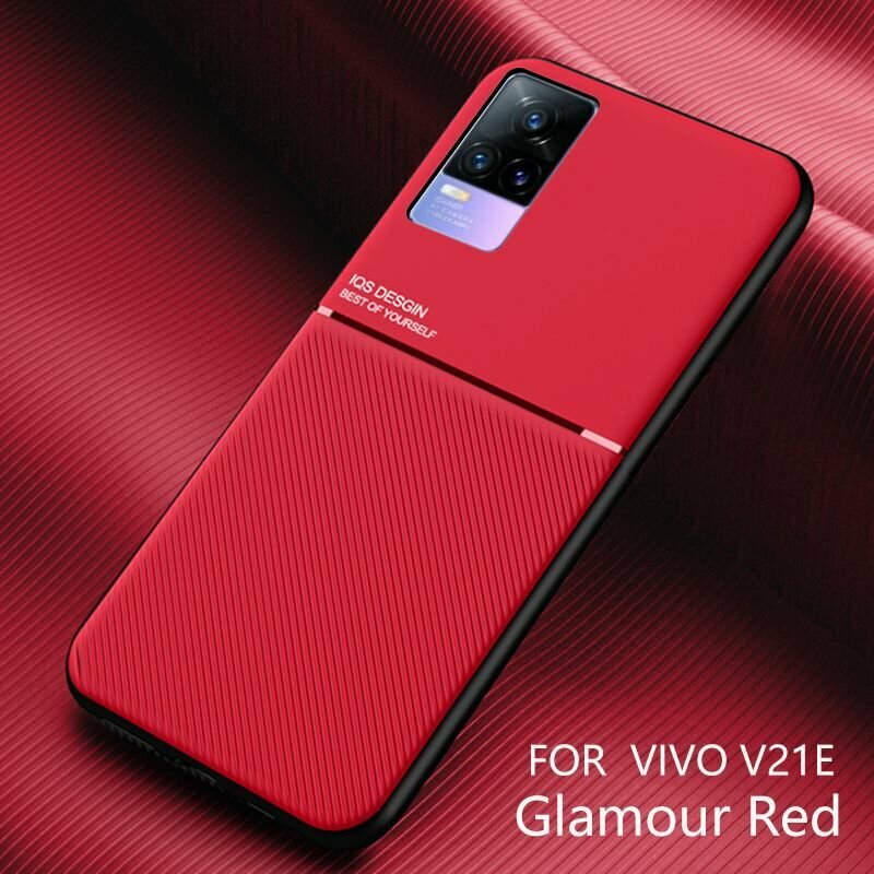 FASNYA Чехол из деловой кожи для VIVO V21E 4G/Y73 (Виво V21E 4G/Y73) с магнитным автомобильным держателем, тонкий защитный чехол для смартфона