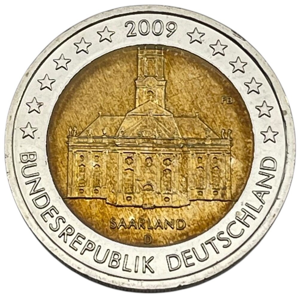 ФРГ (Германия) 2 евро 2009 г. (Федеральные земли Германии - Саар) (D)