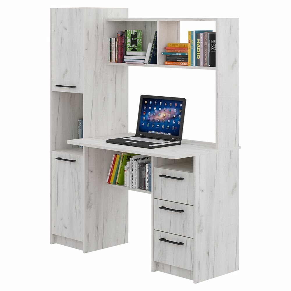 Стол компьютерный Фронда-6 + 1 комплект ящиков, Дуб крафт светлый