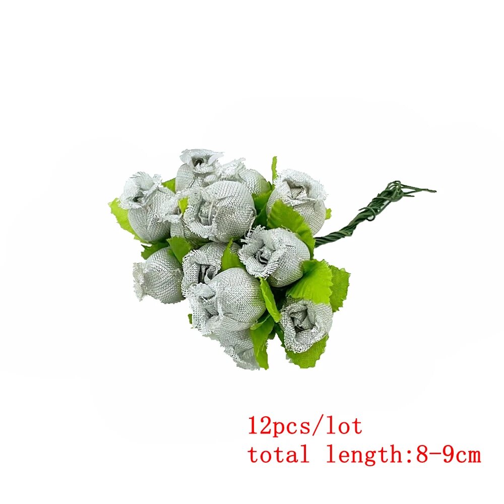 Искусственные цветы вишневые серебро Белый, Set 2