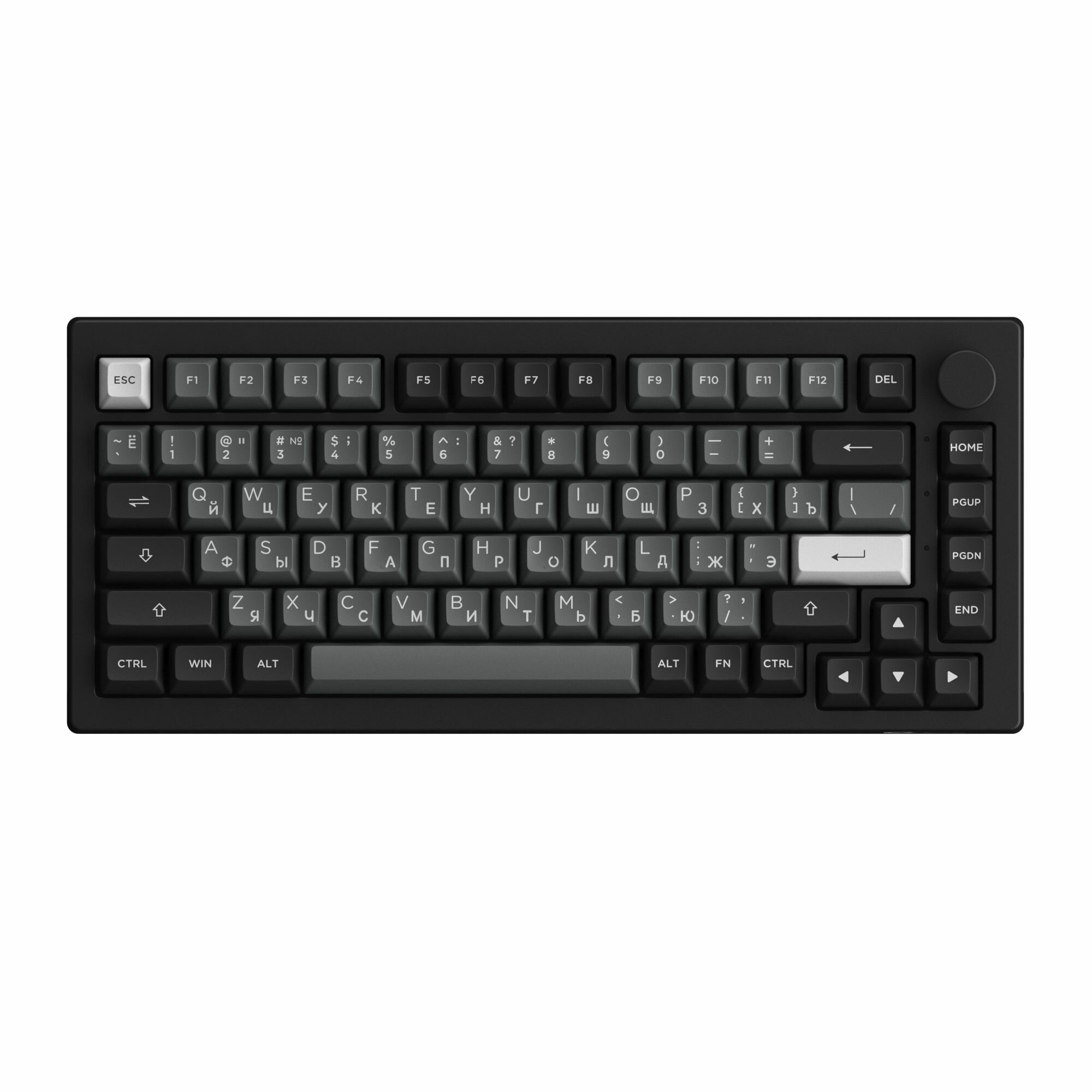 AKKO Игровая клавиатура проводная 5075S Black&Sliver, (V3 Pro Cream Yellow), Русская раскладка, черный, белый