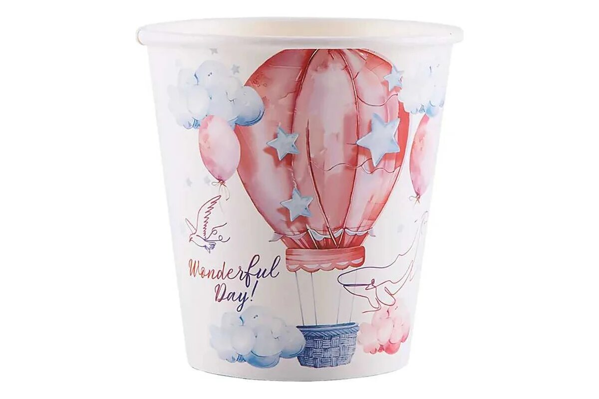 PATERRA WONDERFUL DAY Бумажные стаканы 250 мл, 20 шт - одноразовые для напитков