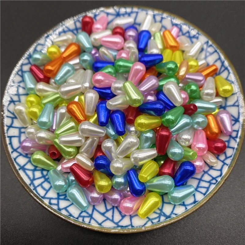 Акриловые бусины-капли RYFDBMauve 50 шт 6x10mm 50pcs, Mix Color