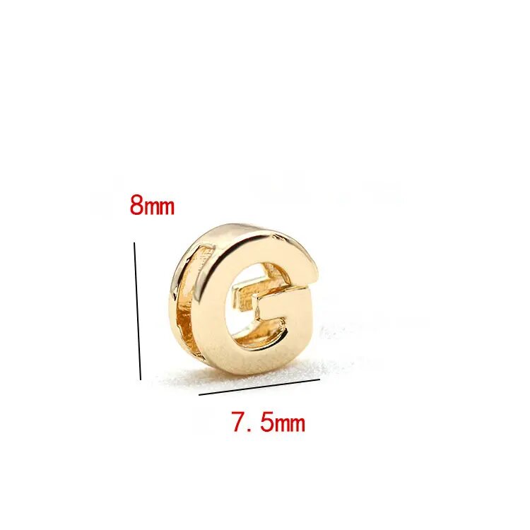 Латунные буквы алфавита 14К золотопокрытие Florainer Tina 10 шт.