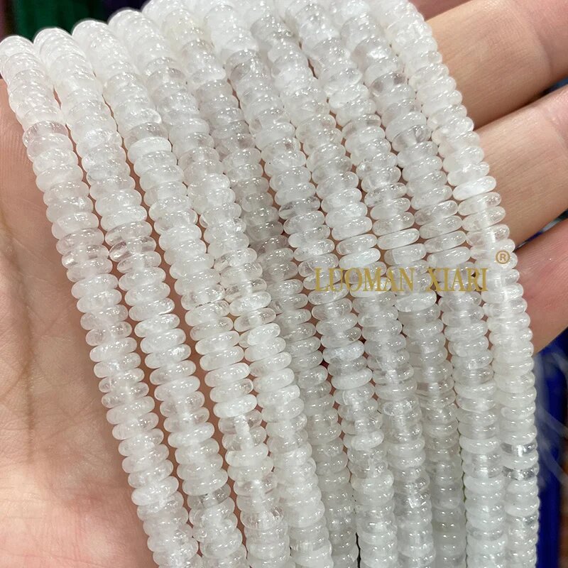 Бусины LUOMAN XIARI Лабрадорит Агат Яшма Бирюза 2x6 мм Белый, 2x6mm about 160pcs, white jade