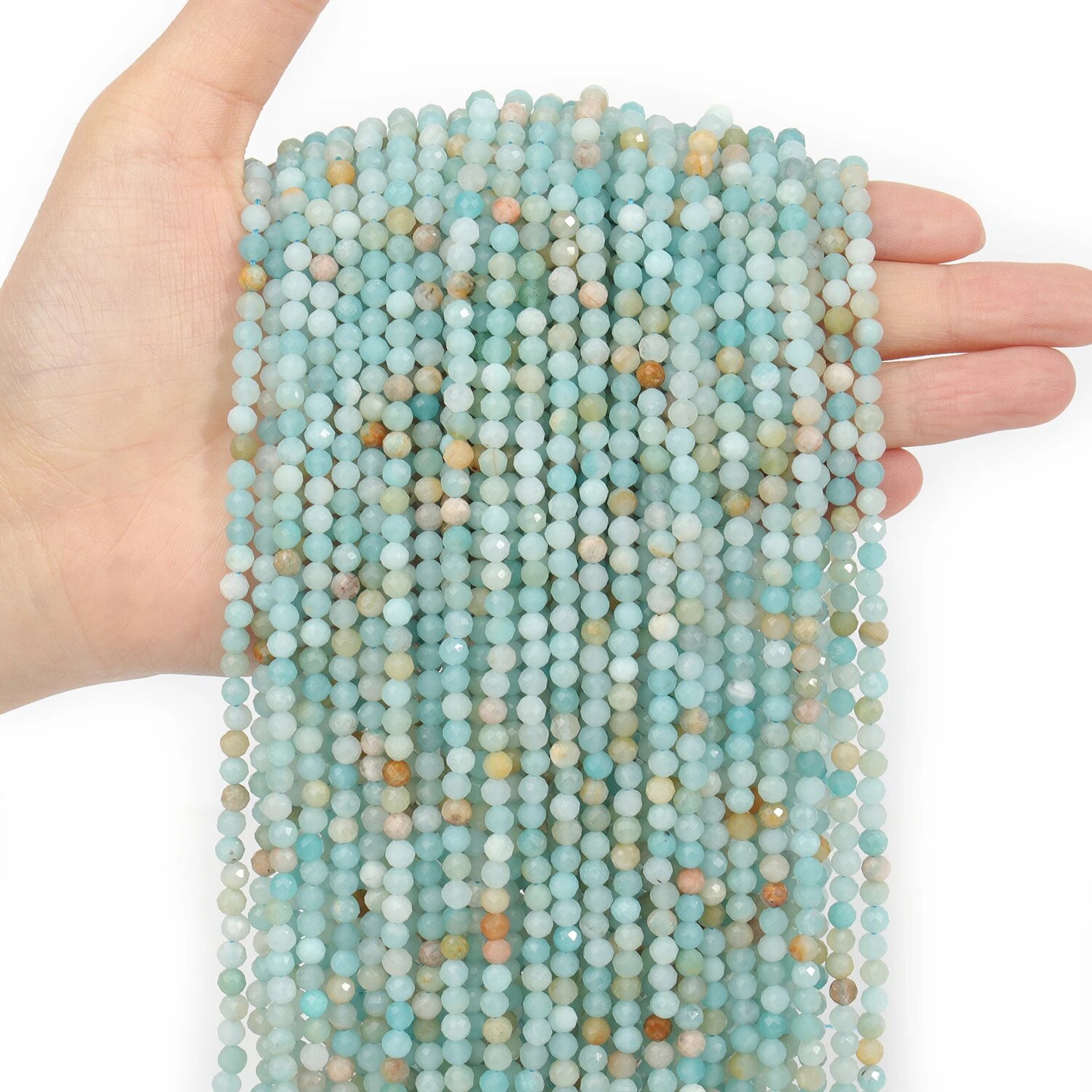 Граненые бусины амазонит JILKOL 2/3/4 мм 4mm 92pcs beads