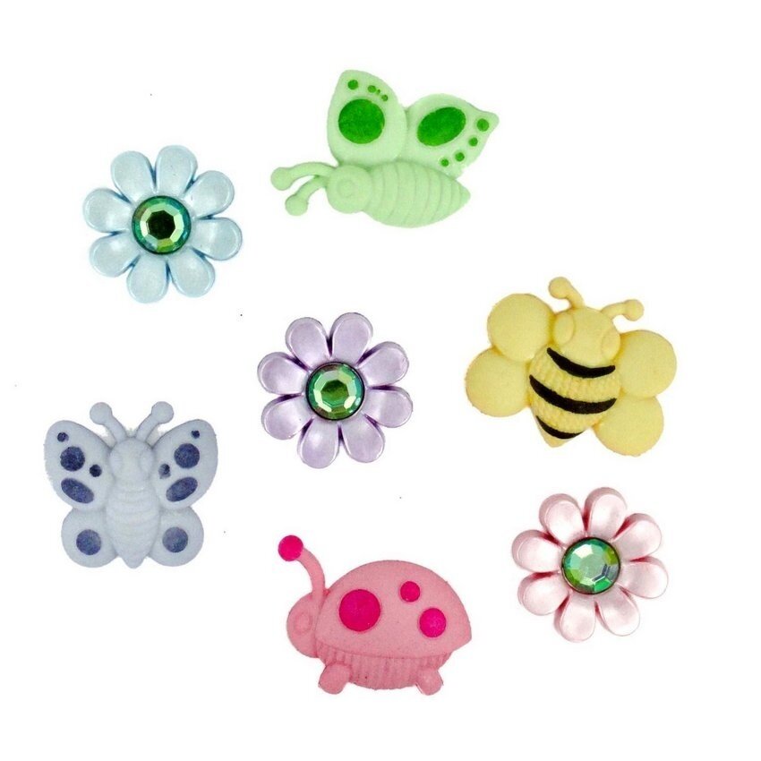 Пуговицы Dress It Up "Пухлые букашки" декоративные, пластик