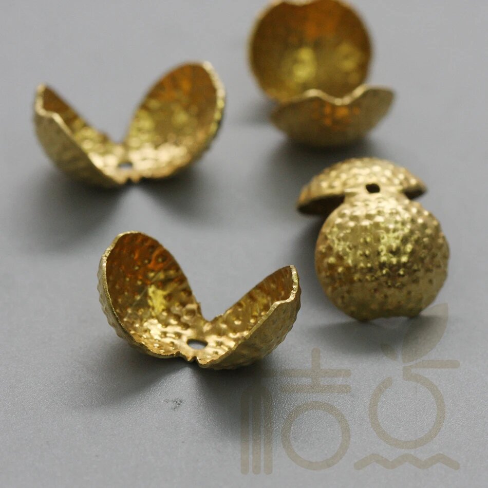 Закрытые наконечники для бижутерии из латуни, Raw Brass, 10 шт.