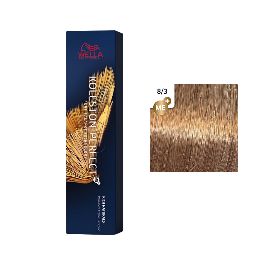 Wella Koleston Perfect ME+ 8/3 - Стойкая краска крем-карамель 60 мл