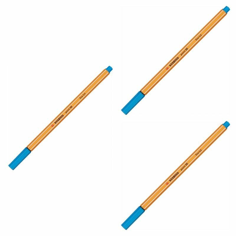 STABILO Линер, Point 88, 0,3 мм, ультрамарин, 3 шт.