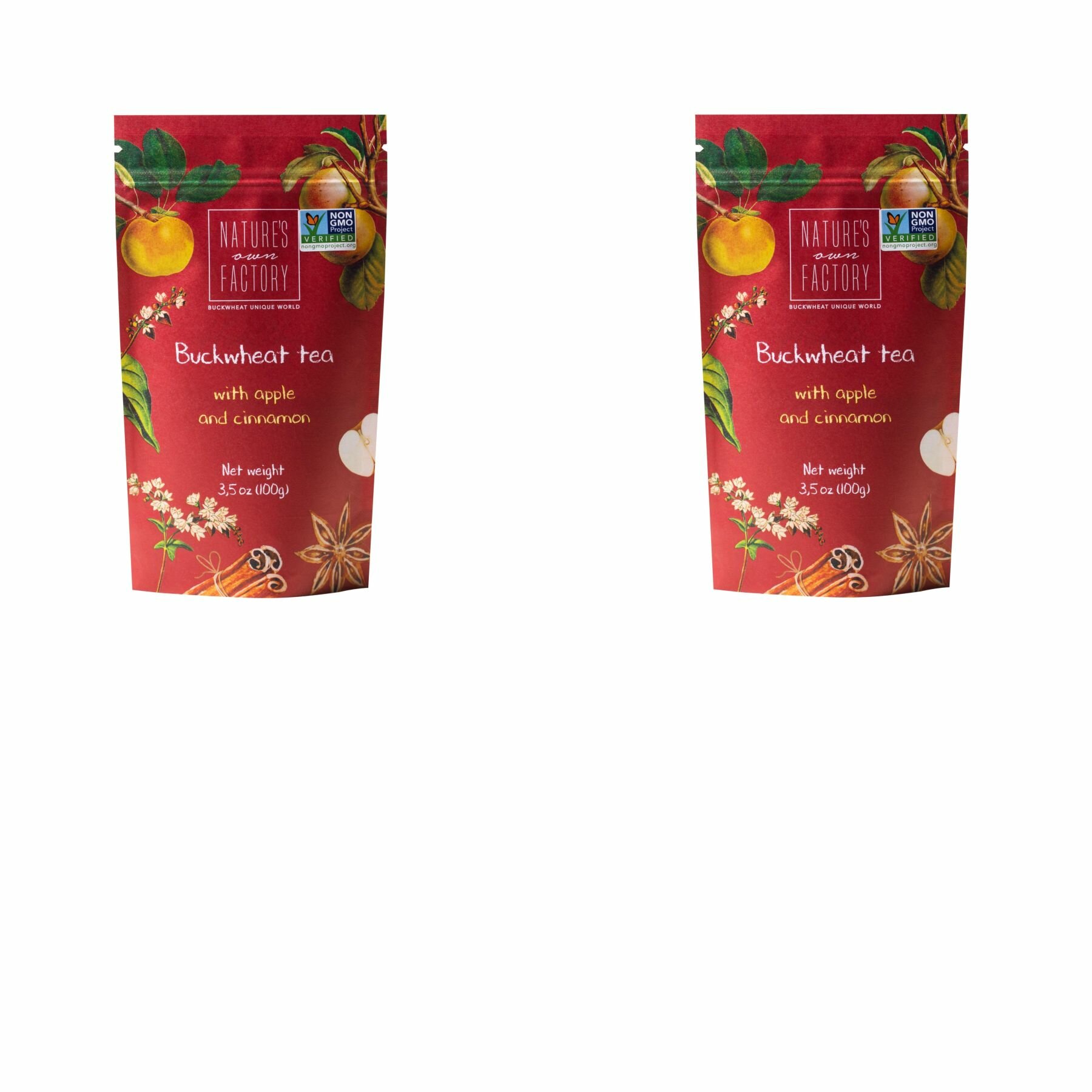 Natures own Factory Чайный напиток гречишный, с яблоком и корицей, 100 гр, 2 уп.