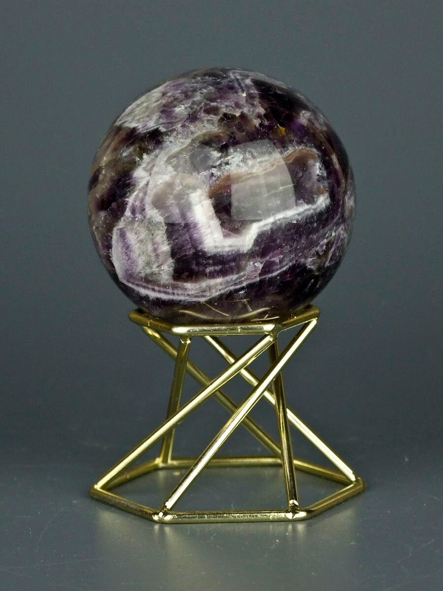 Шар шевронный аметист 58 мм Бразилия - камень самопознания