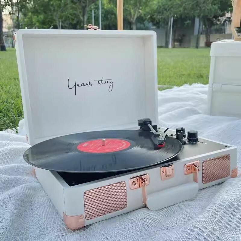 Виниловый проигрыватель патефон AudioRetro AR-007, AUX разъём, Bluetooth, 3 скорости воспроизведения, Проигрыватель виниловых пластинок ретро