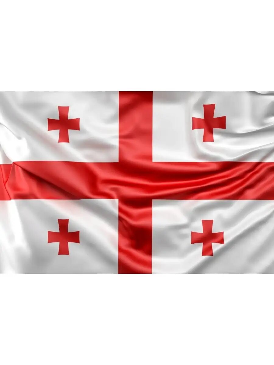 Флаг Грузии большой 90 х135 см, материал полиэфирный шелк, уличный