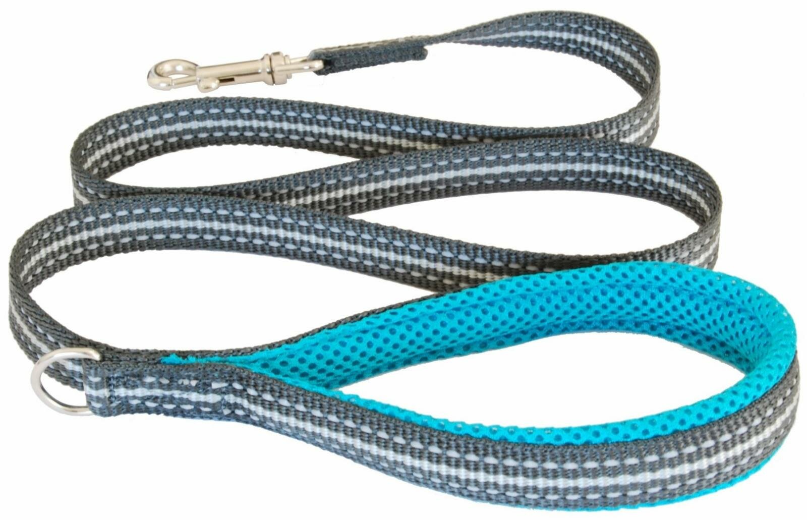 Мягкий светоотражающий поводок, бирюзовый (Италия)