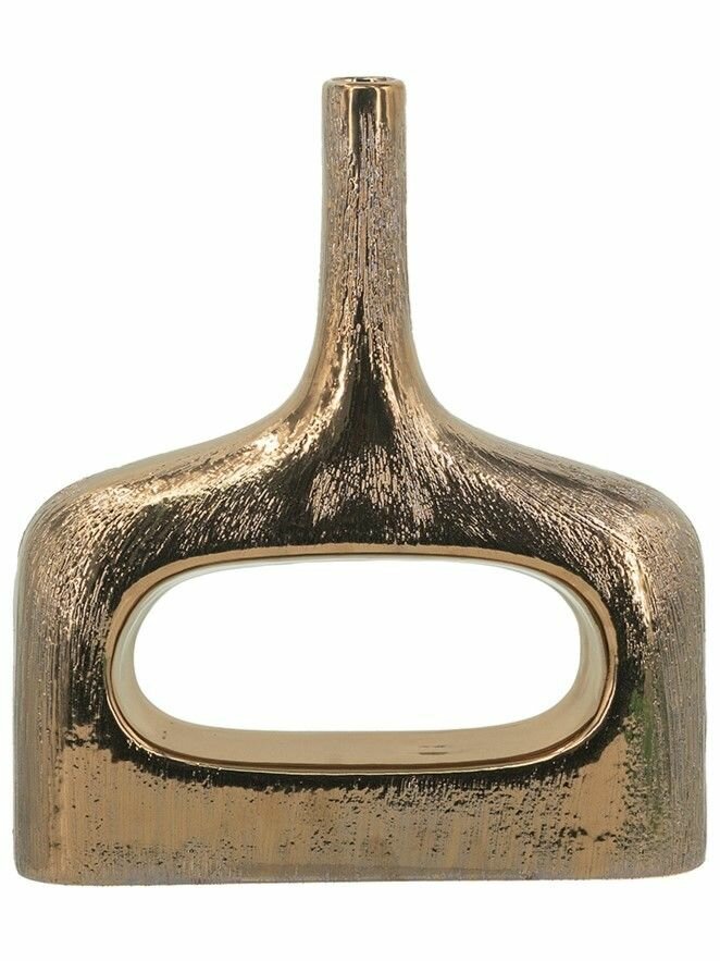 Ваза керамическая 29х7х33 см коричневая с оригинальной формой Glasar