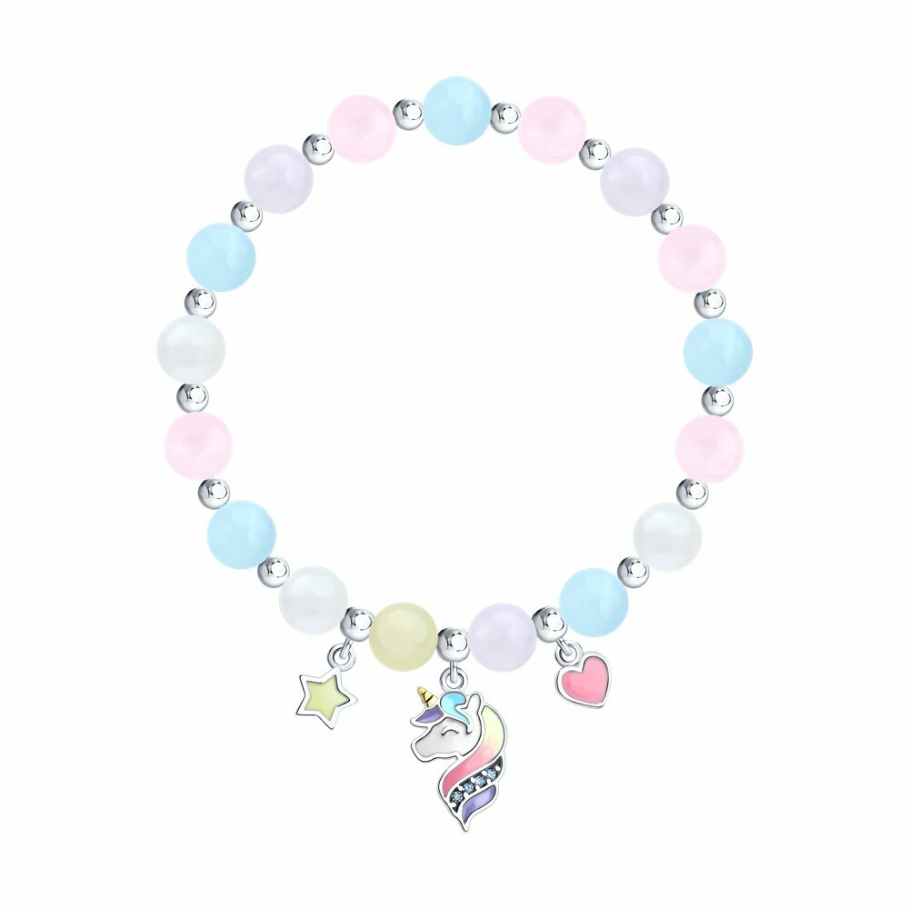 Браслет, серебро, 925 проба, родирование