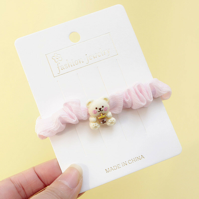 Кольцо для волос "Милый мишка", розовое, 1 шт