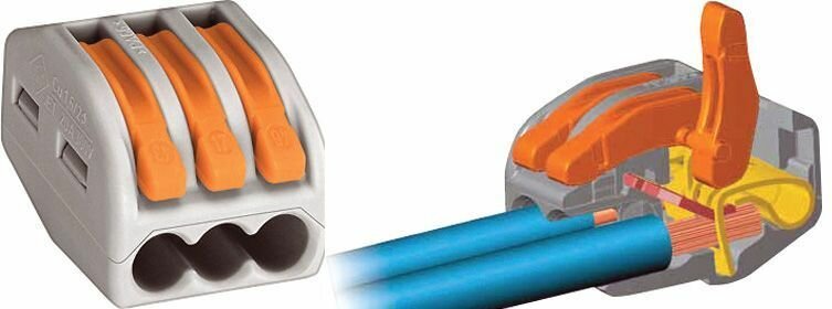 Клемма универсальная (50шт) smk-222-413 с рычагами нзэтк