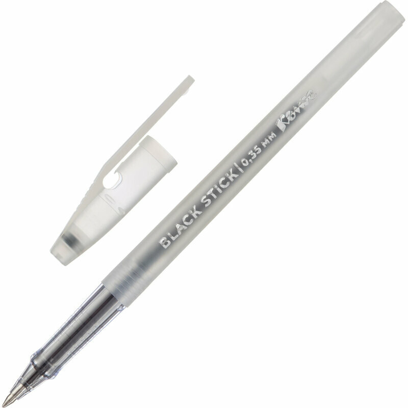 Ручка гелевая неавтомат. Комус Black Stick черн,0,35мм, тонир. корп, Россия, 1886424