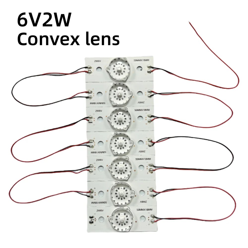 Светодиодная плата 6V 2W с линзой