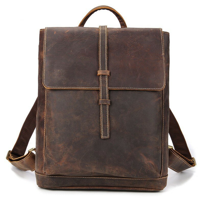 Европейские и американские кожаные мужские ретро-рюкзаки Crazy Horse Мужские и женские рюкзаки Студенческие школьные сумки Дорожные сумки Рюкзаки из натуральной кожи