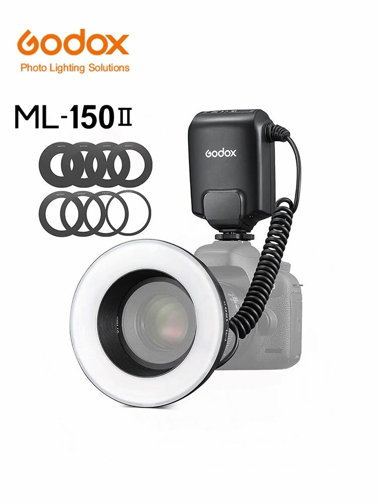Godox ML-150II Макро Кольцевая Вспышка Для Canon, Nikon, Pentax, Sony, Olympus Camera