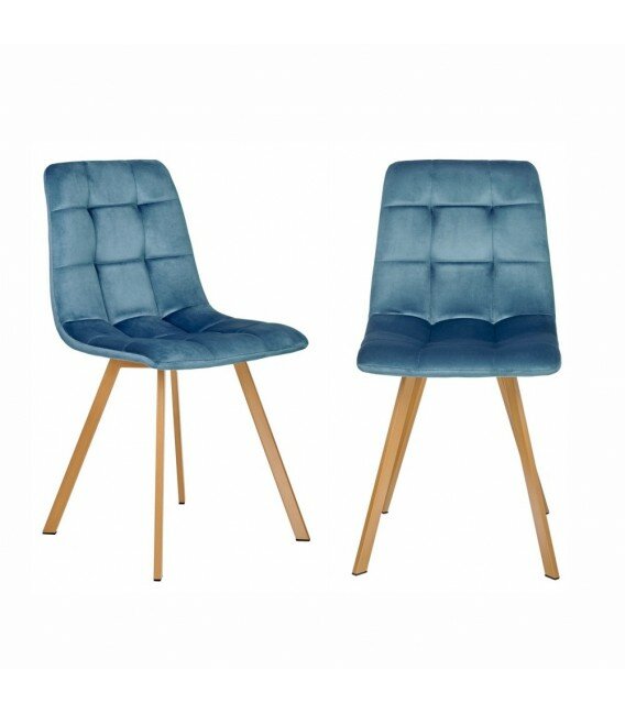 Стул Easy тёмно-бирюзовый с ножками под дерево (Комплект 2 шт.)