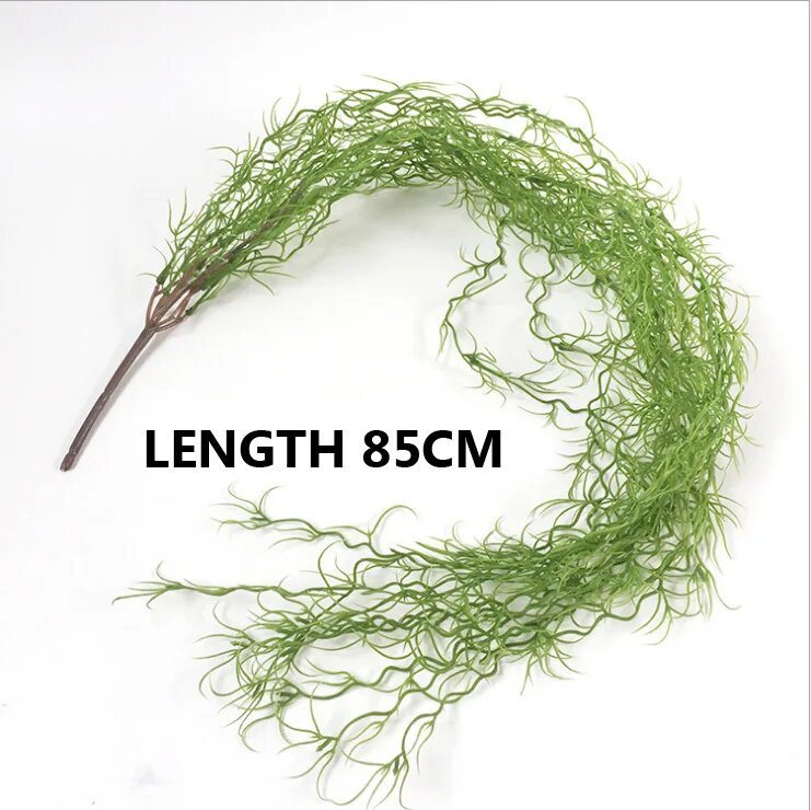85 см искусственные растения зеленый мх лозы папоротник листья плющ для свадьбы домашний сад украшение стены подвесное растение искусственный ротанг