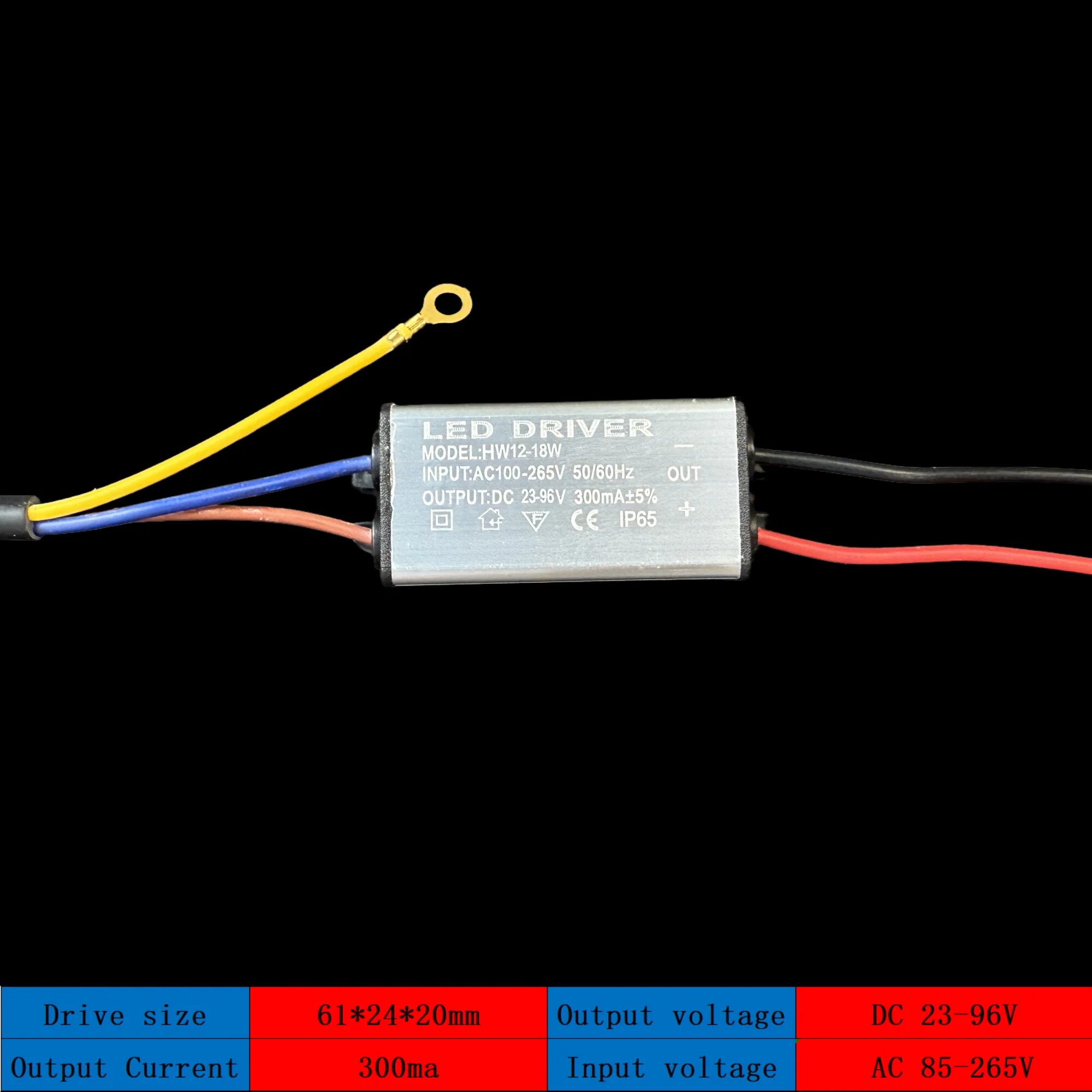 Драйвер LED 23-96V 300mA 85-265V, 12-18W